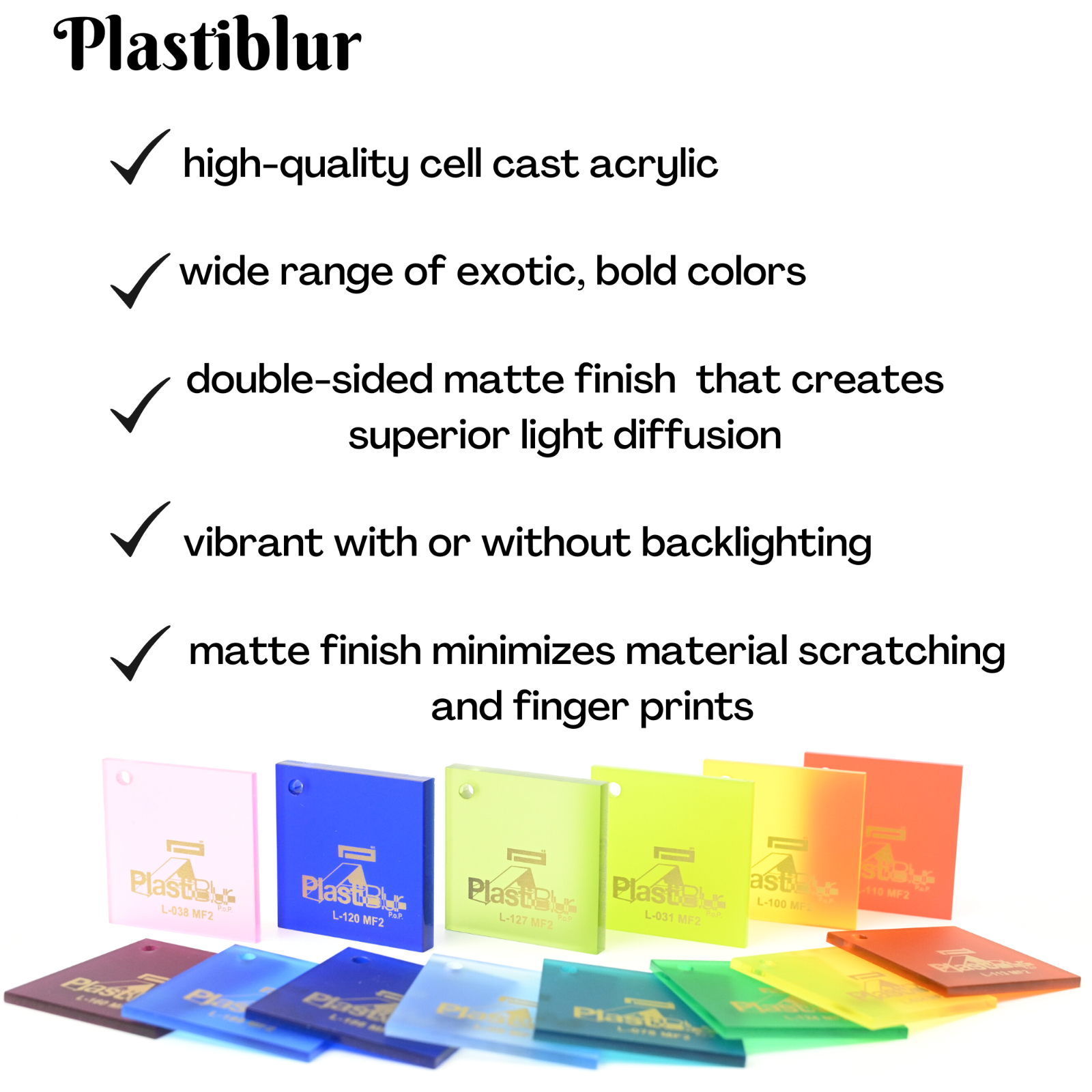 DP-95 Frosted Cast Acrylic Plexiglass Sheet, 1/8" to 1/4" Thick, Choose ...