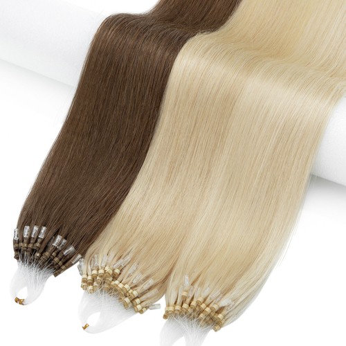 HOT Loop Micro Ring Link Hair Extensions Russian Real Human Hair Micro ...