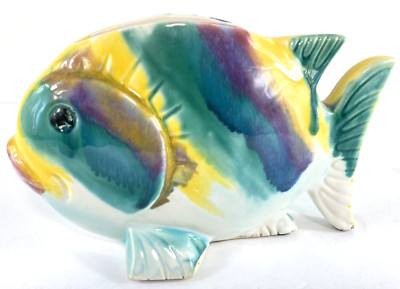 Vintage Fish Planter Colorful Ceramic Pottery Tropical 8" x 3" x 5 ...