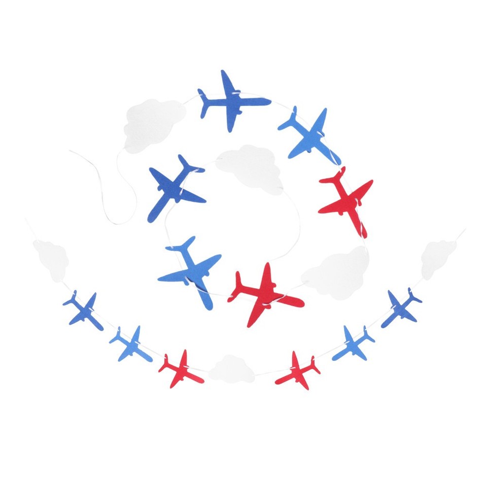 2 Sets Mini Airplane Flag Aircraft Birthday Banner Baby Shower ...