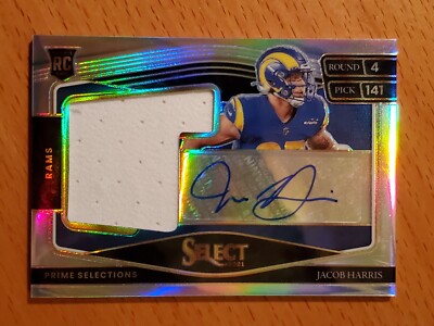 2021 Select Prime Selections Prizm Auto Jacob Harris UCF LA Rams WR #'d ...