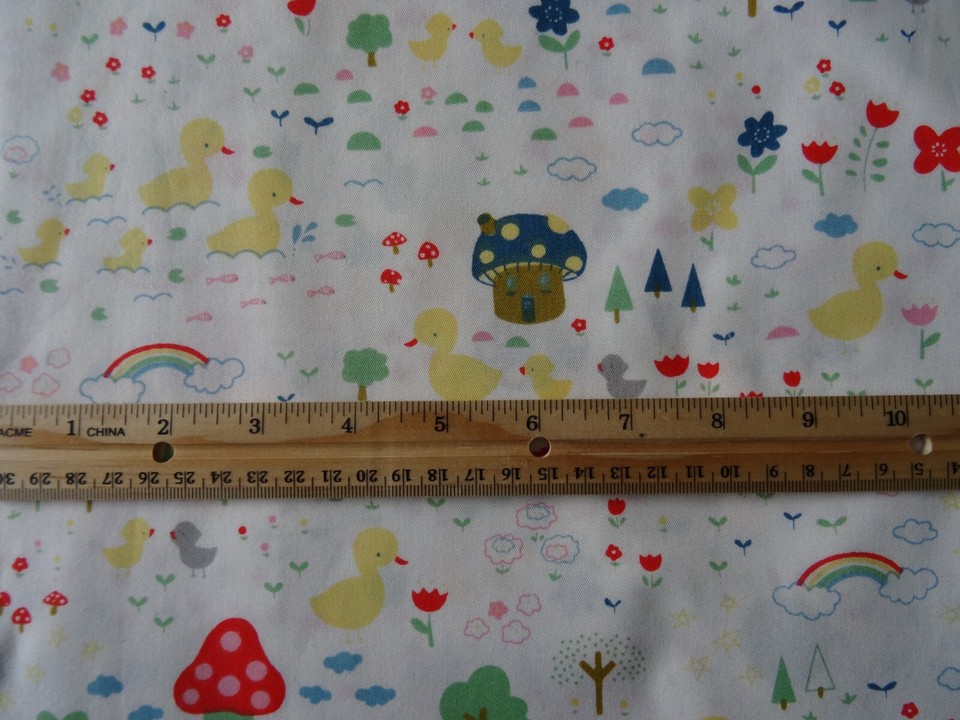 duckling fabric duck and rainbow rubber duck cotton fabric 59 inch ...