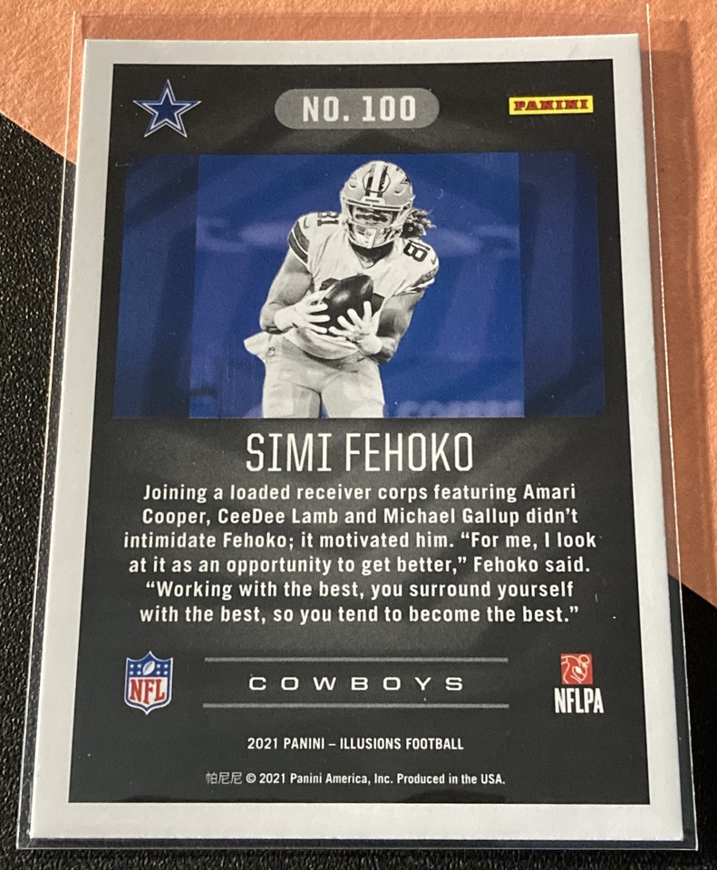 2021 Panini Illusions Football Base Set Rookie Card #100 Simi Fehoko RC ...