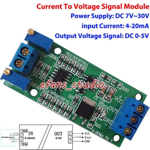 I/V Current To Voltage Linear Converter 4-20mA To 0-5V Transmitter ...