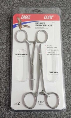 Eagle Claw Straight and Curved Tip Forceps Kit TFK2 | eBay