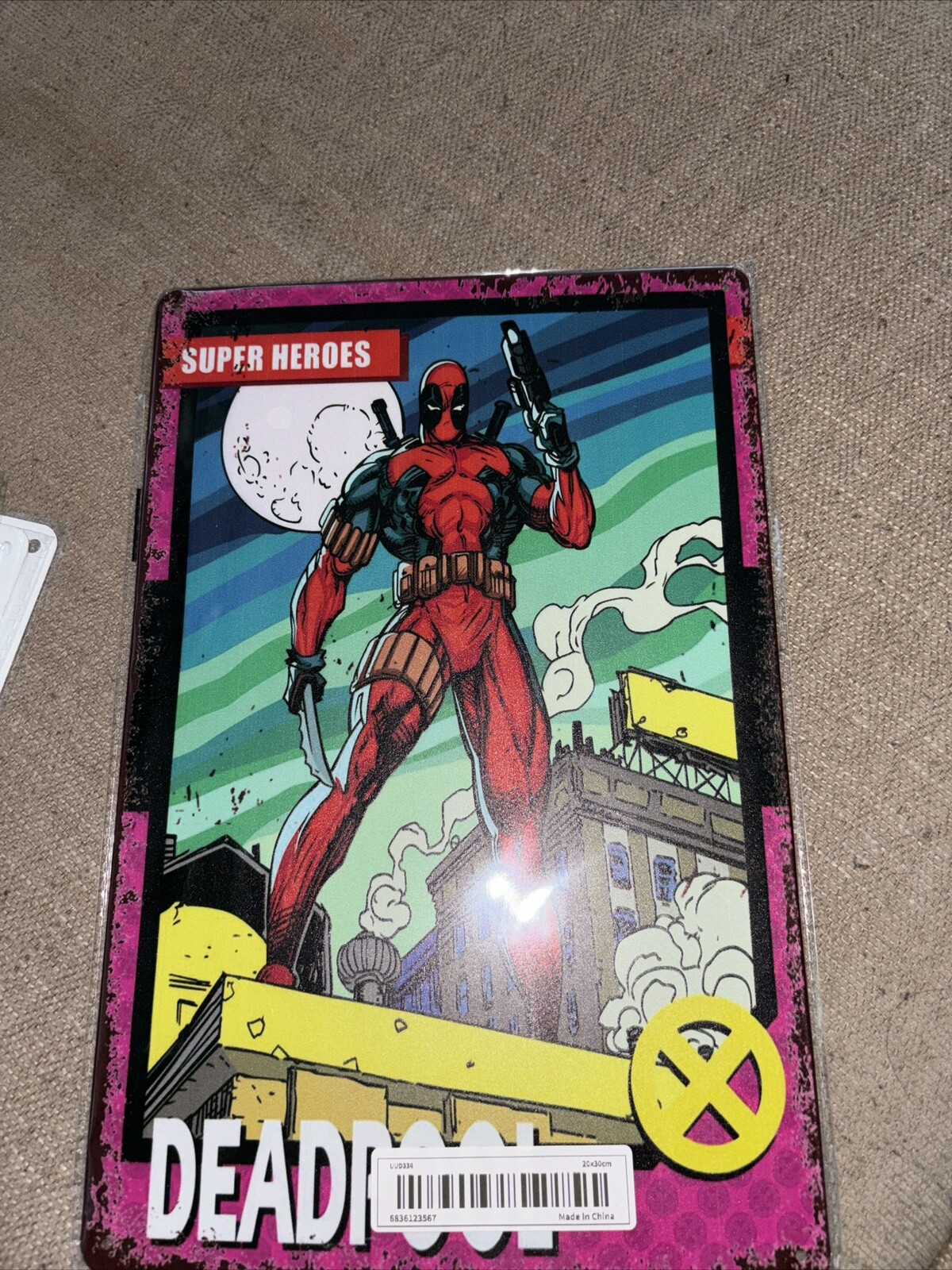 DEADPOOL METAL SIGN ART DEADPOOL SUPER HEROES MARVEL COMICS FUN WALL ...