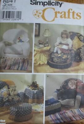 Simplicity Crafts Pattern 8641 Stuffed Chair Ottoman Table Rug for 18 ...