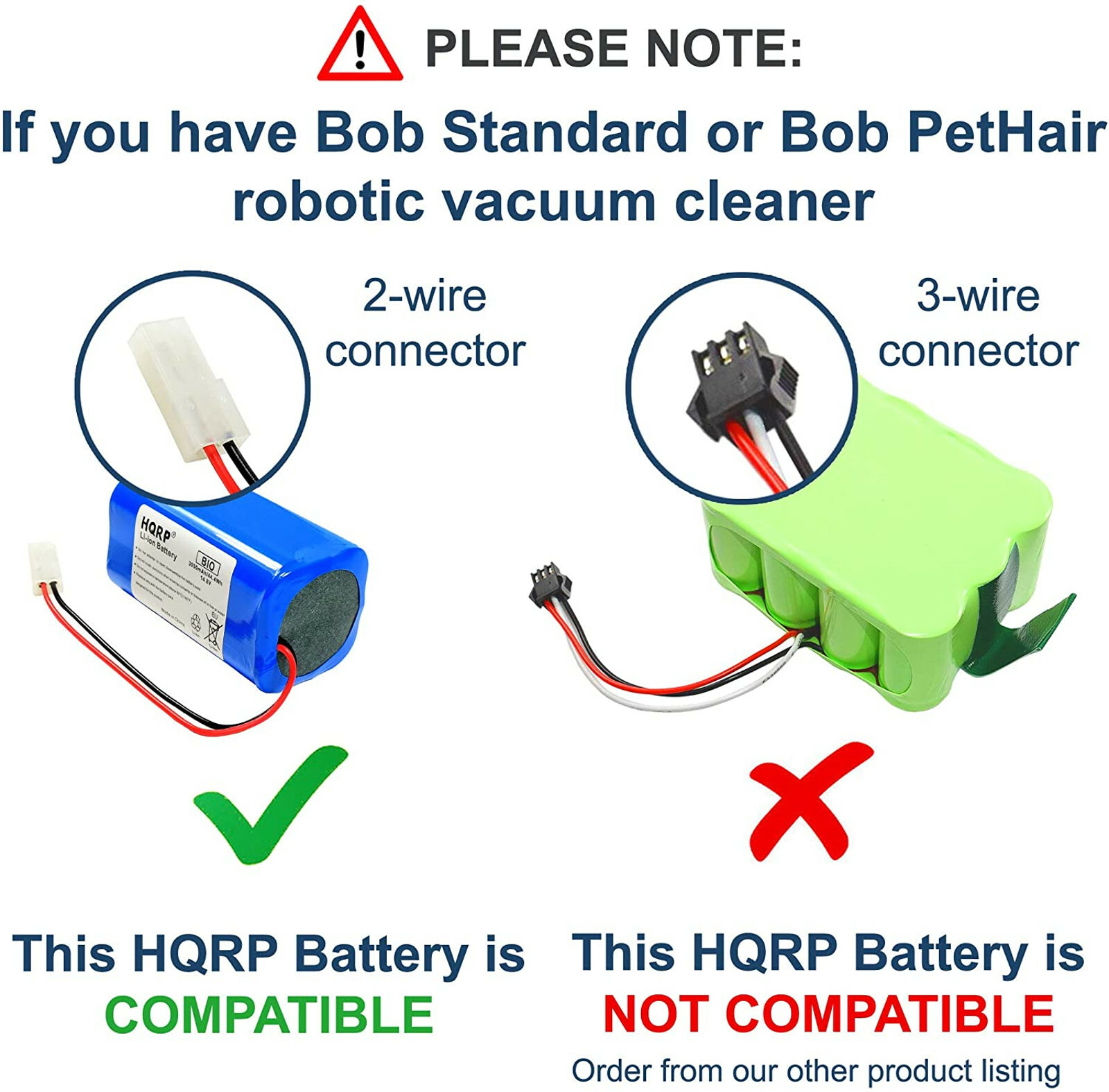 HQRP Battery for BOBSWEEP Bob Standard, Bob PetHair, Junior WJ540011 ...