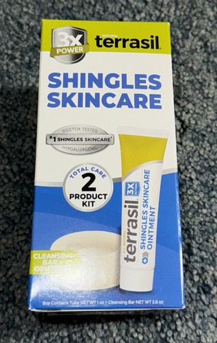 Terrasil Shingles Skincare Cleansing Bar Ointment Set 2.6oz. Exp 02/ ...