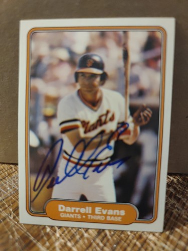 Darrell Evans Autographed 1982 Fleer Signed Baseball Card #388 SF ...