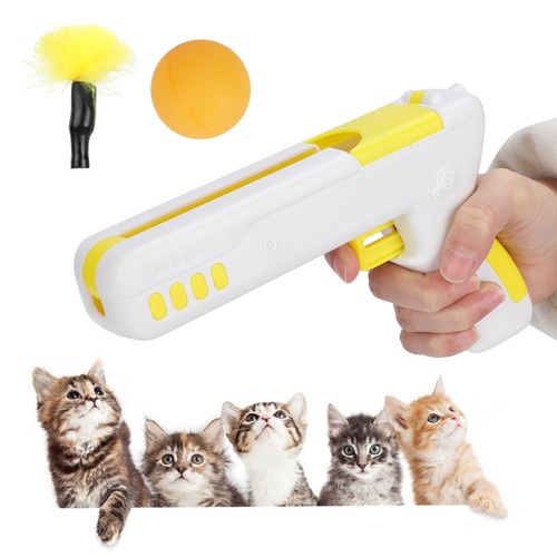 Cat Rebound Teaser Gun Puzzle Interactive Toy Plastic With Funny ...