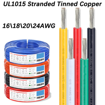 UL1015 Stranded Tinned Copper Automotive Equipment Wire Hookup Cable 14 ...