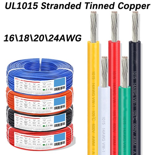 UL1015 Stranded Tinned Copper Automotive Equipment Wire Hookup Cable 14 ...