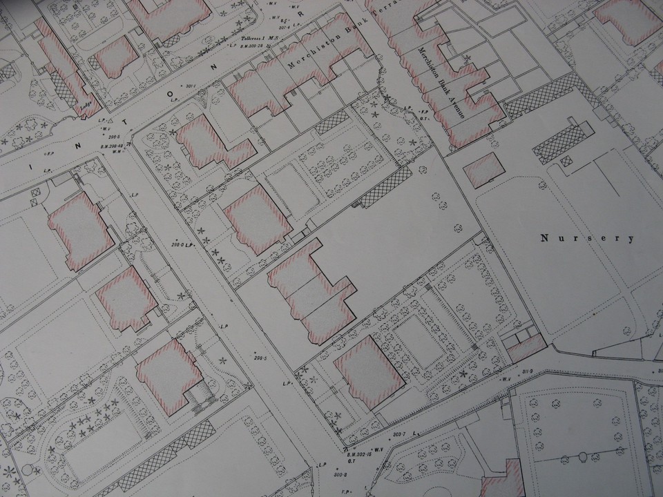 1895 Ordnance Survey Office Town Street Plan- Edinburgh Merchiston Map ...