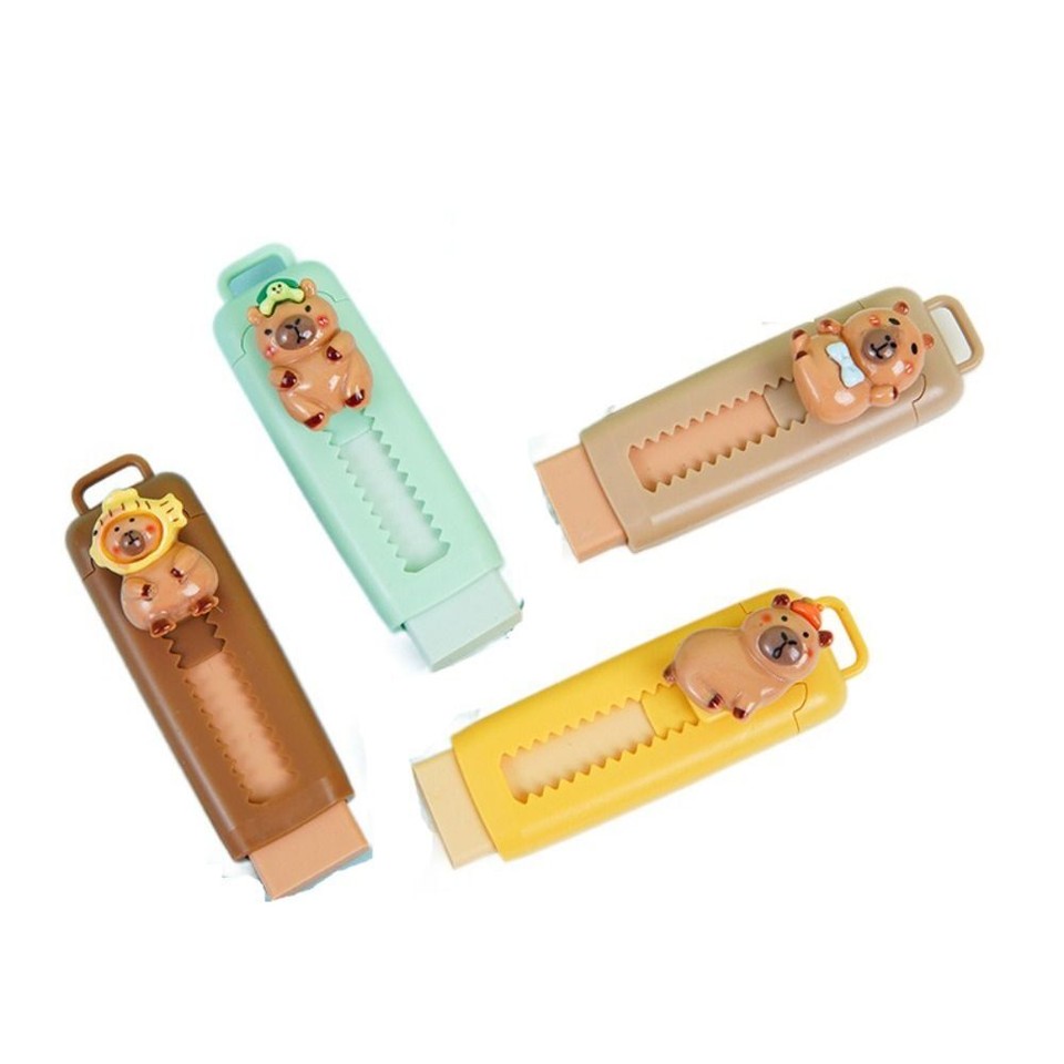1PC Clean Capybara Eraser Push Pull School Supplies Cute Stationary ...