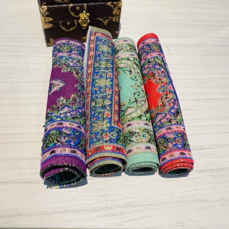 4 Miniature toys Rug 1:12 Scale Thread Mat Floor Coverings Dollhouse ...
