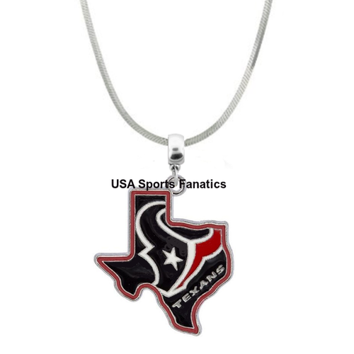 Houston Texans State Pendant Team Logo Necklace On A 925 Snake Chain (4 ...