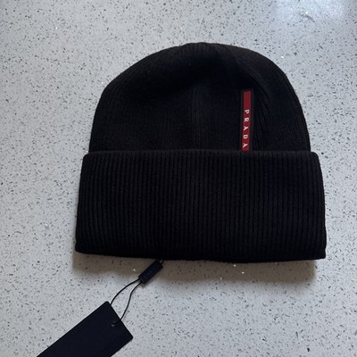 Men’s Black Prada Beanie Wool Hat BNWT | eBay UK