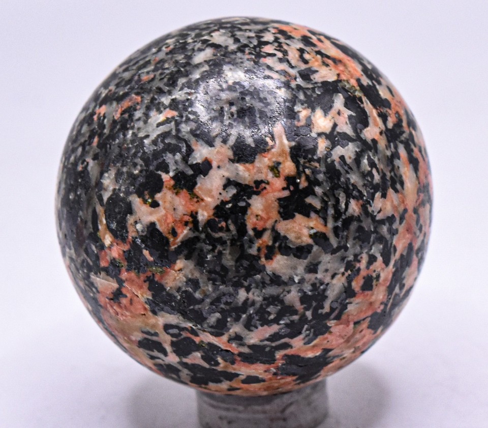 44mm Orthoclase w/ Tourmaline Sphere Polished Gemstone Crystal Mineral ...