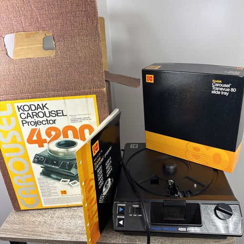 Vintage Kodak Carousel 4200 Slide Projector With Remote & Slide Tray ...