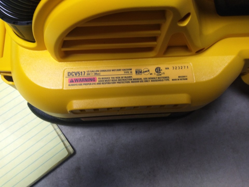 Dewalt DCV517B 20V Cordless Battery Vacuum 20 volt Tool Only #17 ...