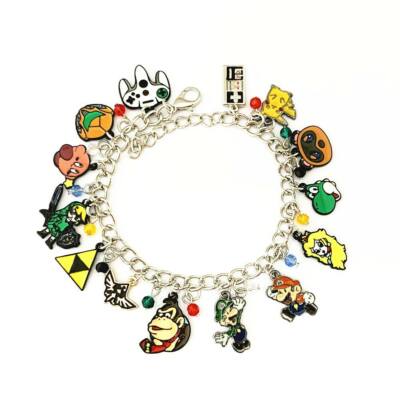 Classic Nintendo Charm Bracelet Zelda Pokemon Donkey Kong Mario Luigi ...