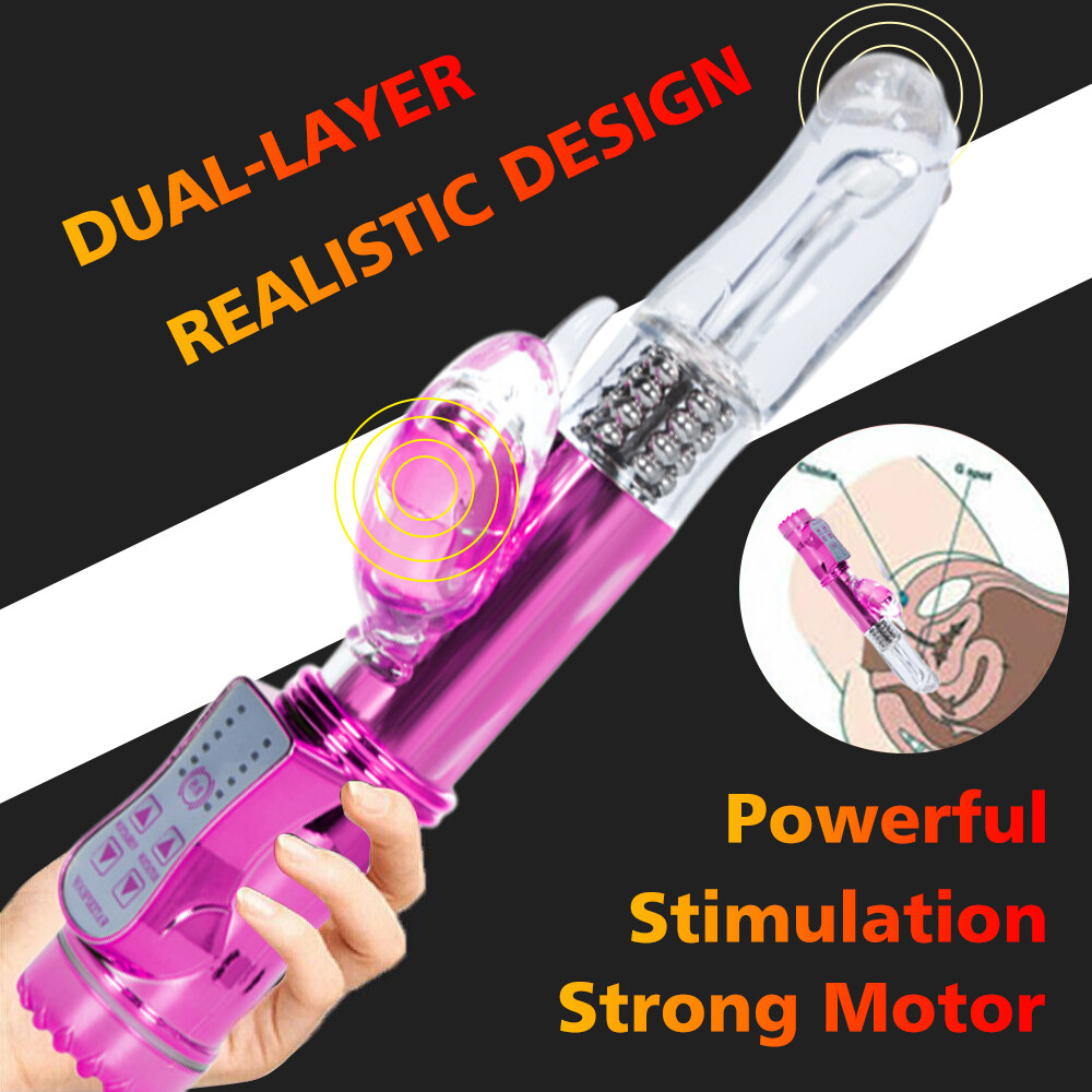 Rabbit Vibrator G Spot Dildo Vibe Waterproof Massager Sex Toys For