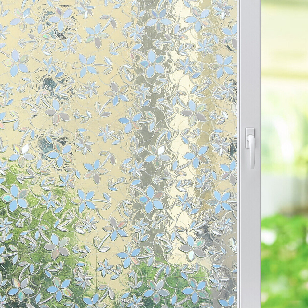 rabbitgoo Frosted Window Film Privacy Static Cling Stained Glass Film ...