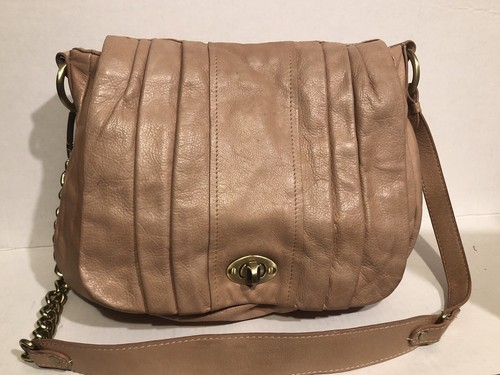 $350 Sabina New York Chain Link Leather Shoulder Bag Crossbody Purse | eBay