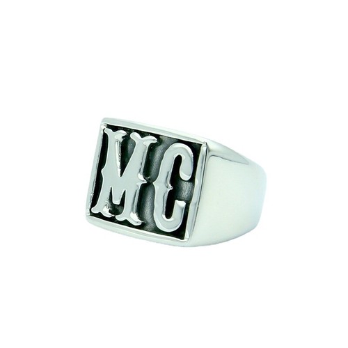 Mens Stainless Steel Motorcycle Club MC Biker Ring for Men Size 7-13 | eBay