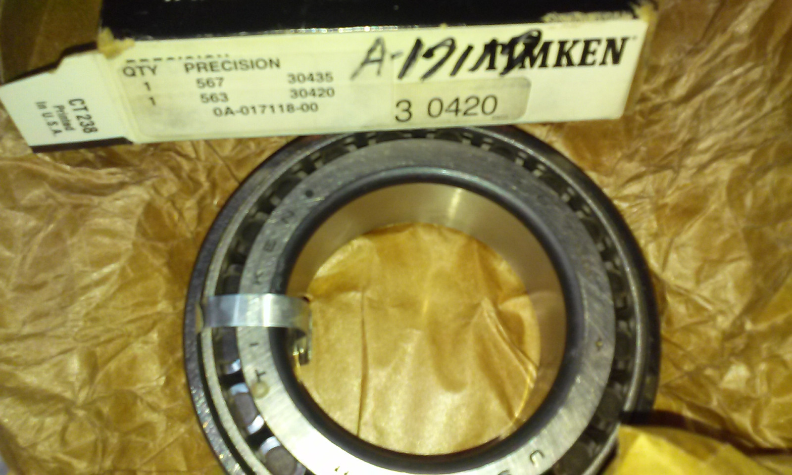 Timken 567-90047 30000 precision class 3 set assembly, made in USA. w ...