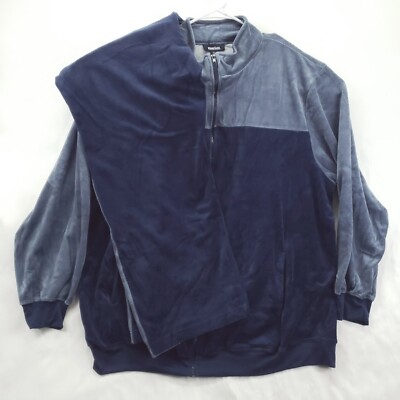 KingSize Tracksuit Mens 3XLT Blue 2 Piece Set Velour Long Sleeve Full ...