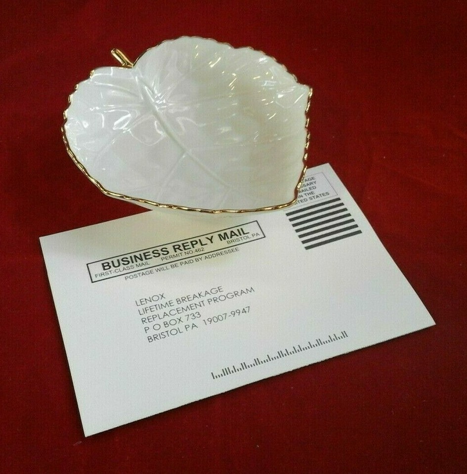 LENOX China Ivory Maple Leaf Candy Dish with Gold Trim New In Box | eBay
