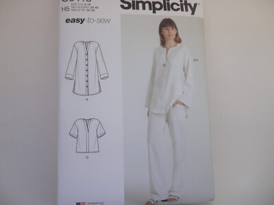 Simplicity 9113 Easy Tunic Top Pull on Pants Pattern, Misses' 6-14 or ...