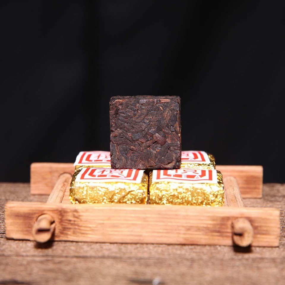 1Pc/Cup Mini Brick Tea Ripe Puerh Tea Yunnan Bulk Bohai Square Puer Tea ...