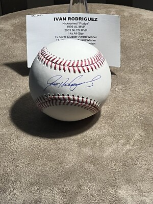 Ivan “Pudge” Rodriguez - Signed Autographed Baseball Tristar COA - HOF ...