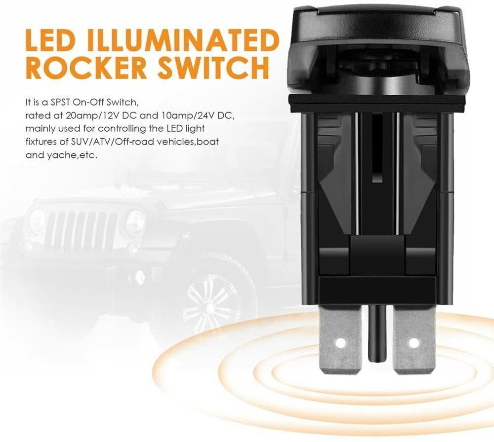 For Polaris RZR 900 1000 Ranger Can-am RZR LED Work Light Rocker Switch ...
