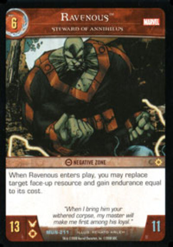 VS System: Ravenous, Steward of Annihilus [Played] Marvel Universe TCG ...