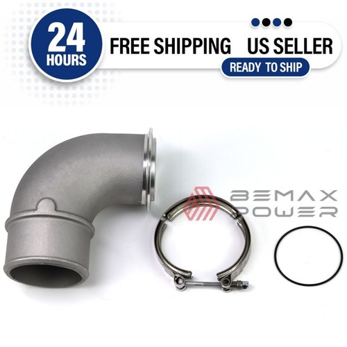 BorgWarner S400 V-Band 90° Turbo Elbow Flange Clamp Kit For Cummins ISX ...