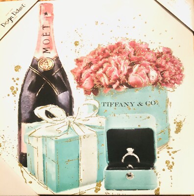 New Canvas Moët Bottle And Diamond Ring Picture Frame For Home Decor ...