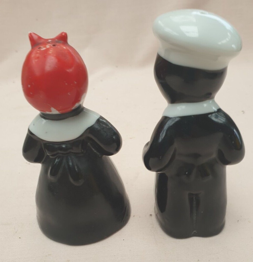 Vintage Dark Lady and Man Salt & Pepper Shaker - Ceramic | eBay
