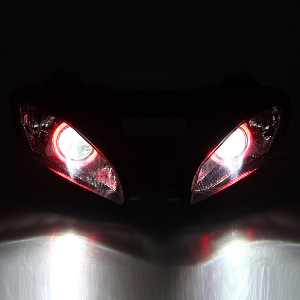 Fully Assembly Headlight HID Projector Red Angel Eyes For Yamaha YZF R6 ...