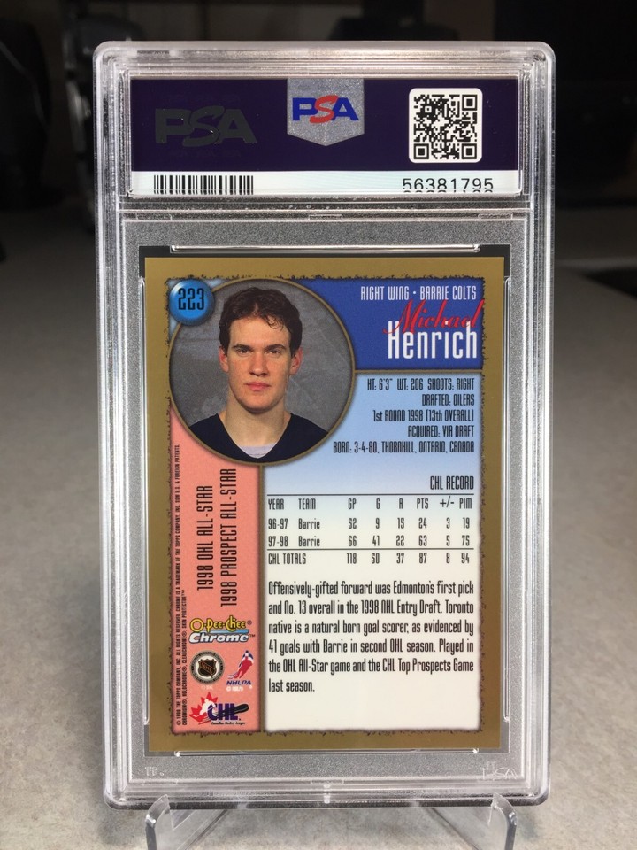 1998 O-Pee-Chee Chrome Michael Henrich #223 - PSA 9 - POP 3 (none ...