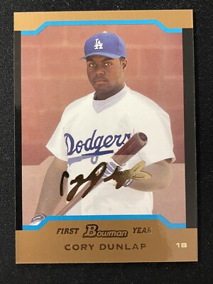 2004 Bowman First Year Cory Dunlap Gold Border Auto | eBay
