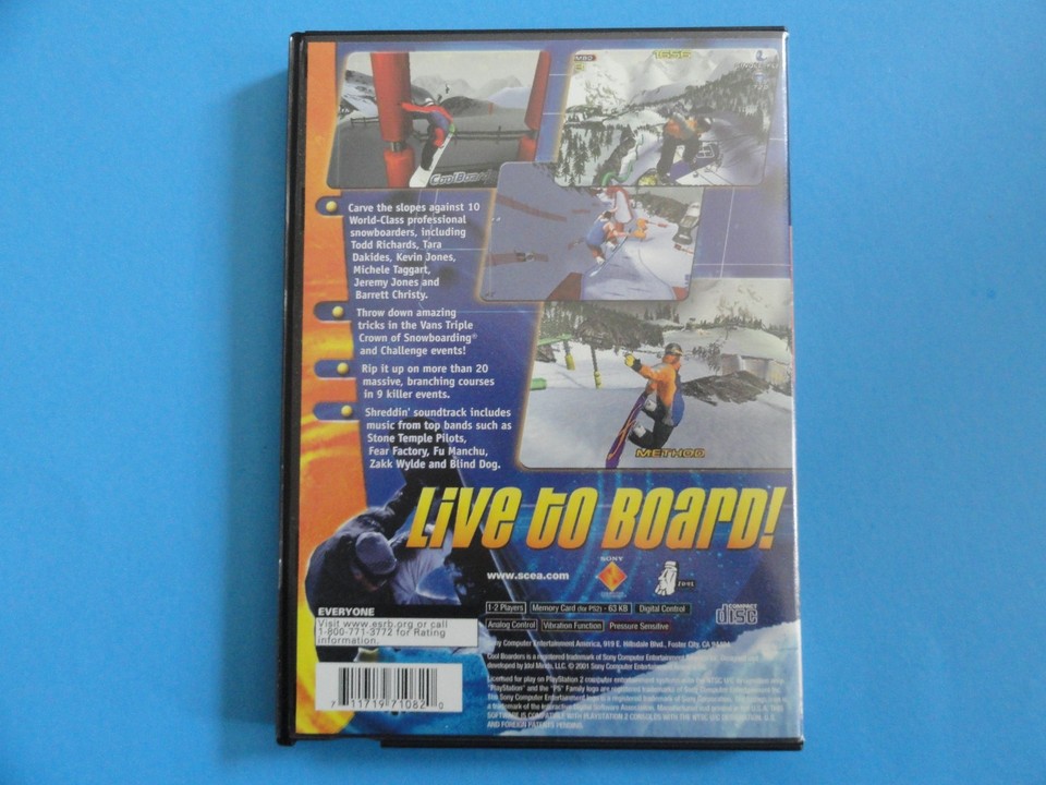 PS2 COOL BOARDERS 2001 - ORIGINAL COVER ART IN BLOCKBUSTER GAME CASE ...
