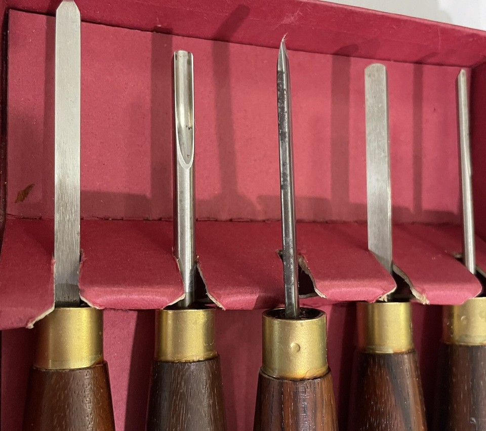 Crown Tools England 5 Piece Woodturning Hand Tool Set Vintage Wood ...