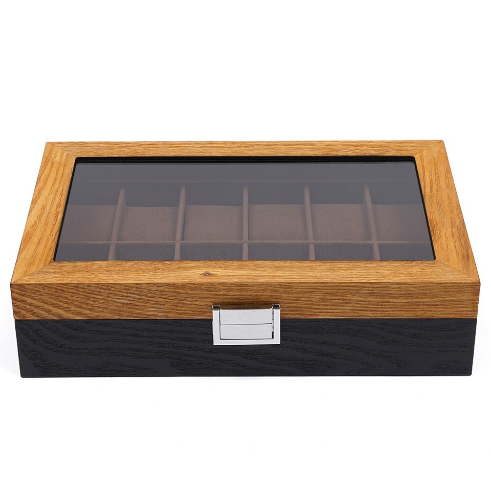 Wooden Gift Box Watch 12 Slots Box Case Watch Box Organizer Jewelry ...