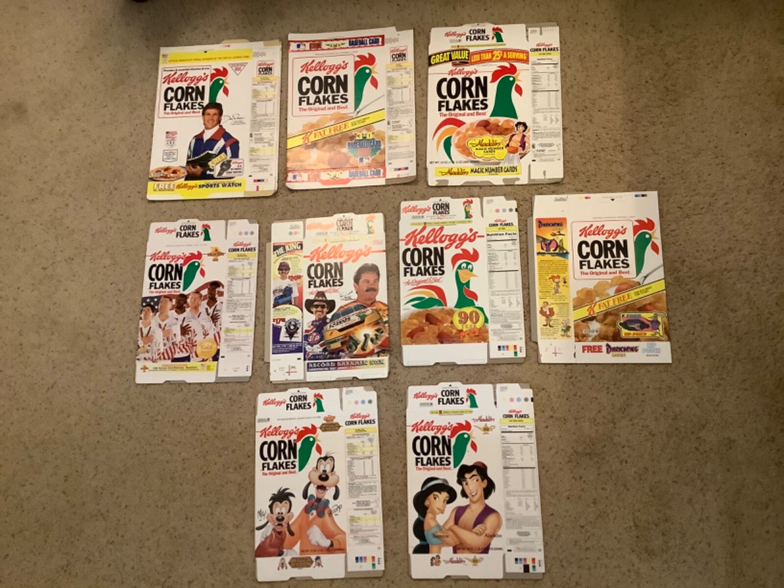 VTG 1990s Kellogg’s CORN FLAKES Cereal Box Flat U Pick: Disney Darkwing ...