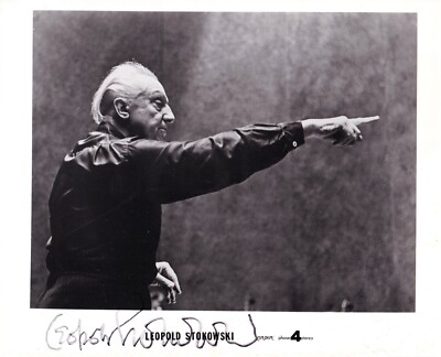 LEOPOLD STOKOWSKI Conductor Autographed 8" x 10" Phase 4 Stereo ...