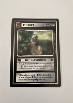 Star Trek CCG Interrupt Adapt: Negate Obstruction Black Boarder Voyager ...